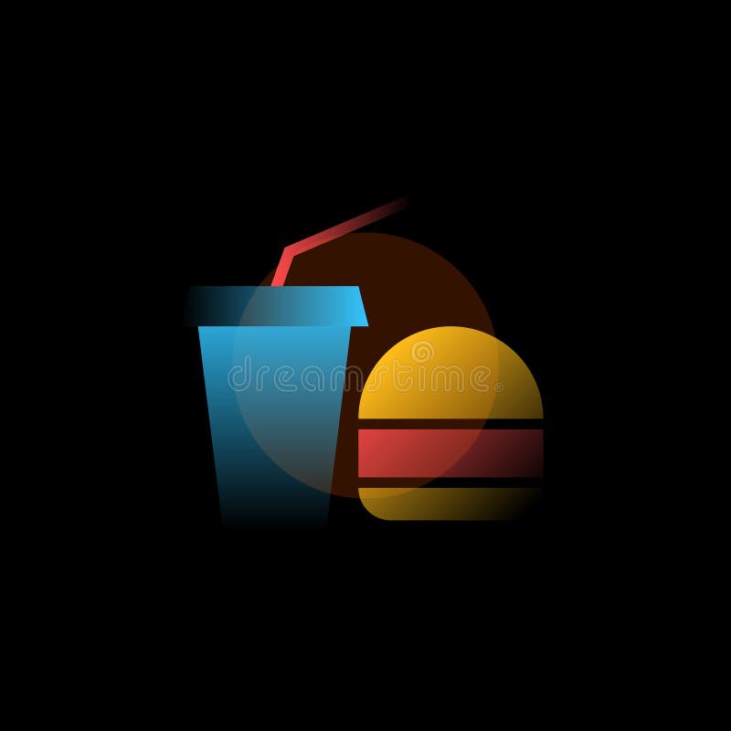 Fast Food. Vector Icon in Gradient Style Stock Vector - Illustration of ...