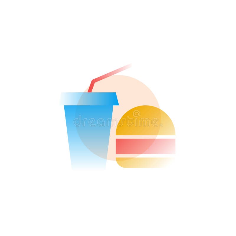 Fast Food. Vector Icon in Gradient Style Stock Vector - Illustration of ...