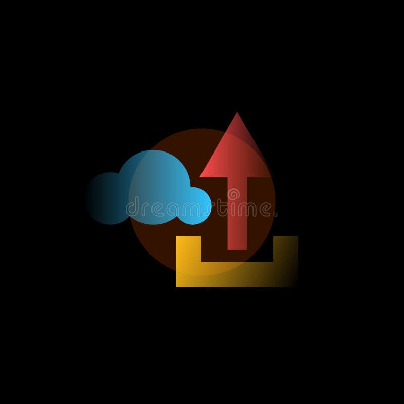 Upload. Vector Icon in Gradient Style. Editable Illustration Stock ...