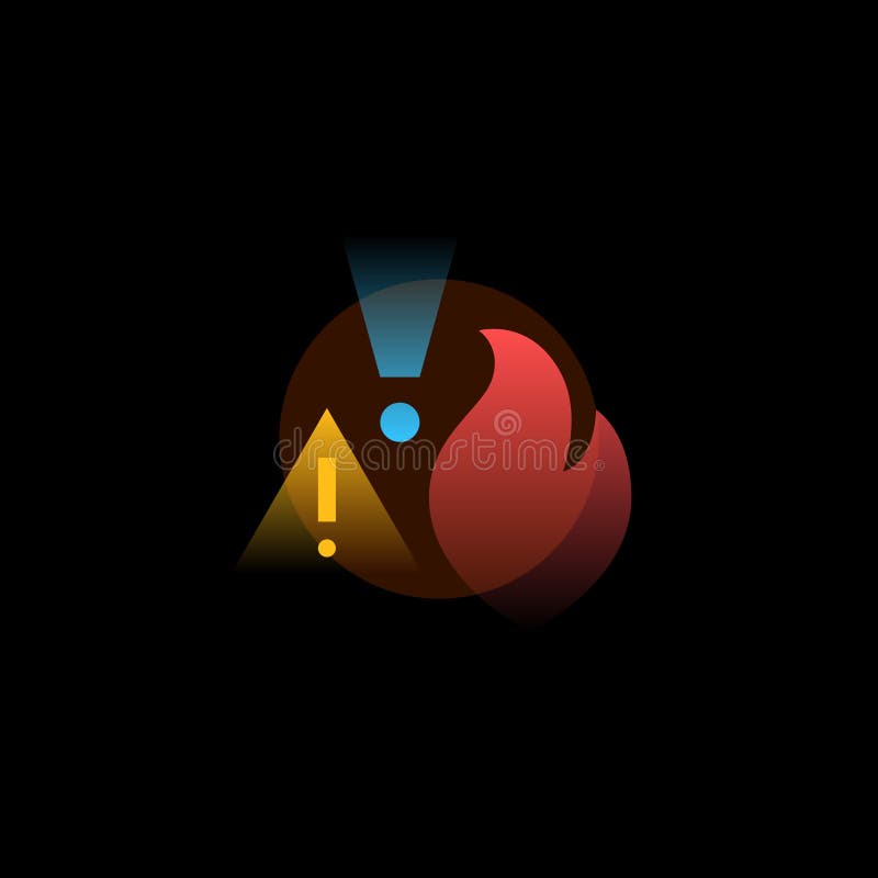 Warning. Vector Icon in Gradient Style. Editable Illustration Stock ...