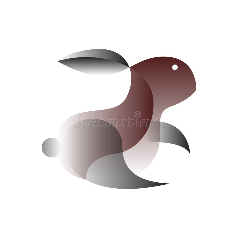 Vector Rabbit in Gradient Style. Digital Art Stock Vector ...
