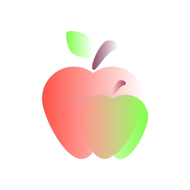 Vector Apple in Gradient Style. Digital Art Stock Vector - Illustration ...