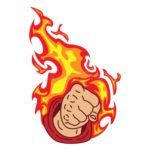 Vector Illustration of a Grasping Hand with a Burning Fire Stock Vector ...