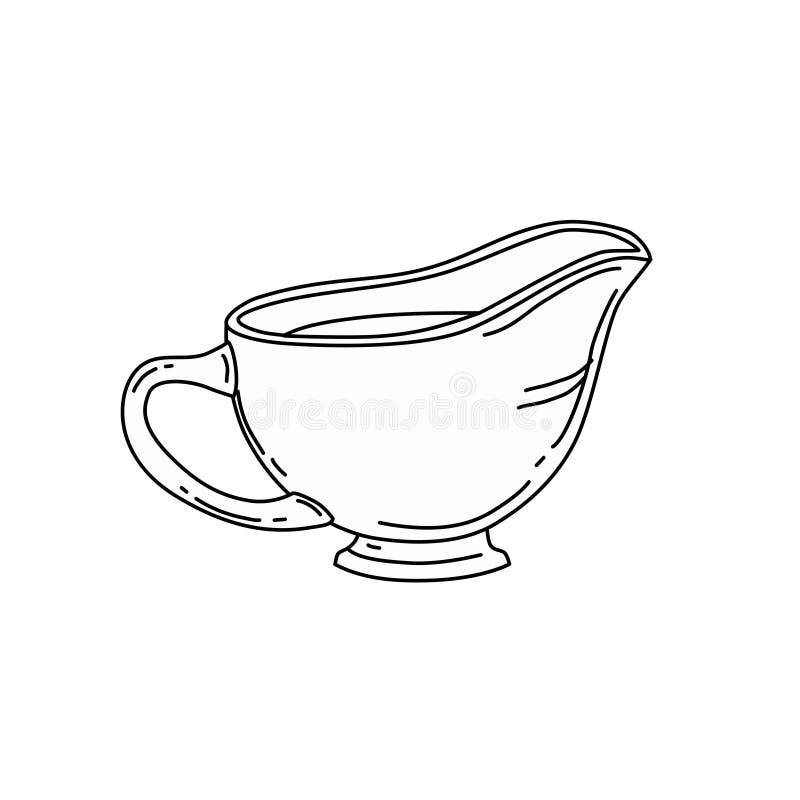 Vector Illustration of a Gravy Boat with Cream. Icon Stock Vector ...