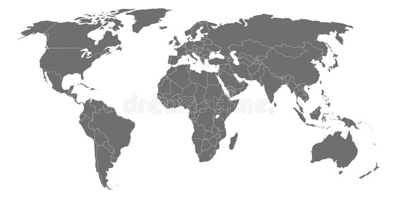 Vector Illustration of Gray Colored World Map Stock Vector ...