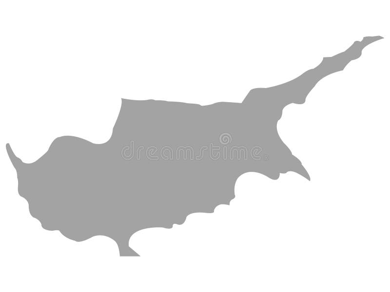 White Map Of Cyprus With Surrounding Terrain Stock Vector ...
