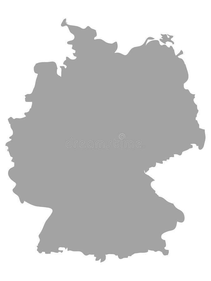 Gray Map of Germany on White Background Stock Vector - Illustration of ...