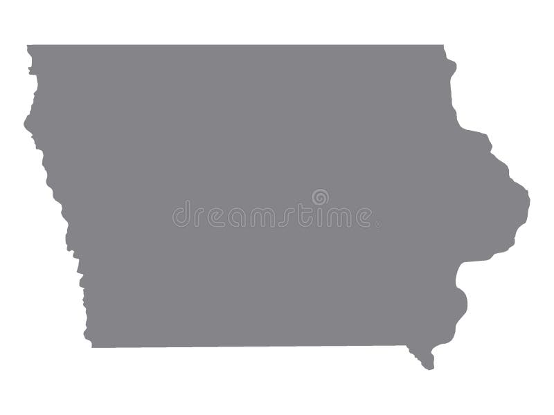 Gray Map of the USA State of Iowa Stock Vector - Illustration of ...