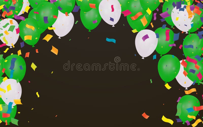 Vector Illustration of Green Balloons Stock Vector - Illustration of ...