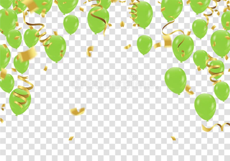 Vector Illustration of Green Balloons Stock Vector - Illustration of ...