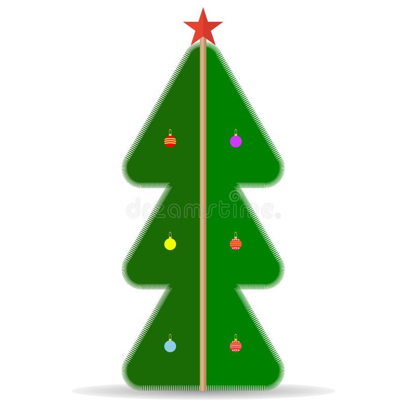 Vector Illustration. Green Christmas Tree Stock Vector - Illustration ...