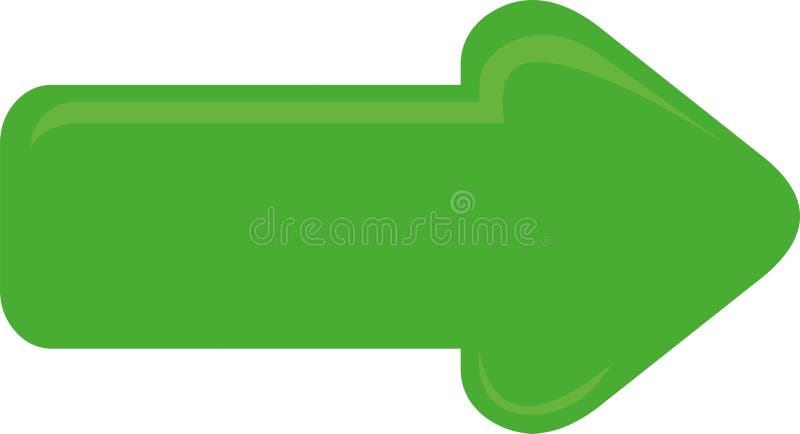 Vector Illustration Green Color Arrow Pointing Right Side Stock Vector ...