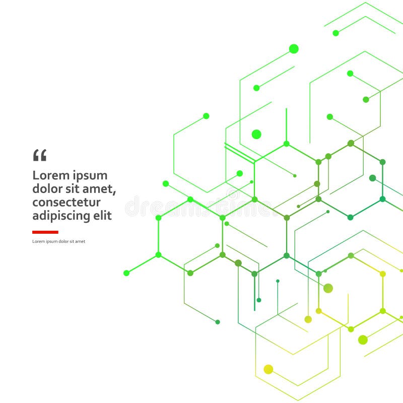 Vector Illustration Green Connect Hexagons Connect Abstract Background ...