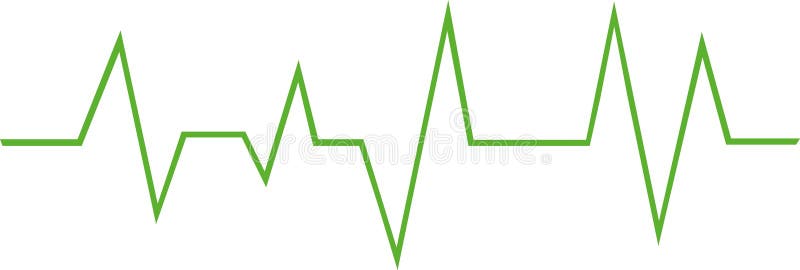 Vector Illustration Green Drawn Electro Cardiogram Pattern Stock Vector ...