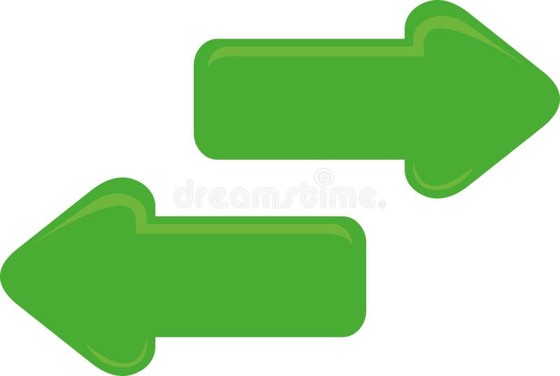 Vector Illustration Green Symbol Arrow Pointing Left and Right Side ...