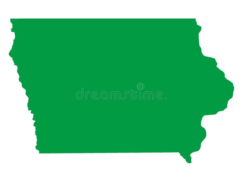 Green Map of US State of Iowa Stock Vector - Illustration of carolina ...
