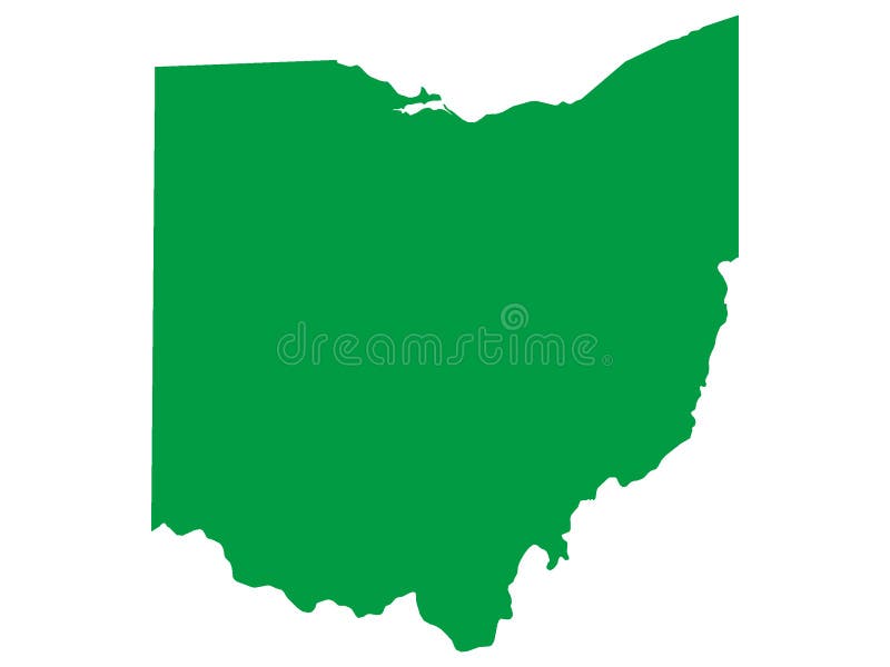 Green Map of US State of Ohio Stock Vector - Illustration of north ...