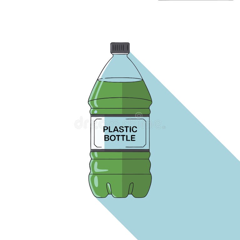Vector Illustration Green Plastic Bottle Design for Environmental and ...