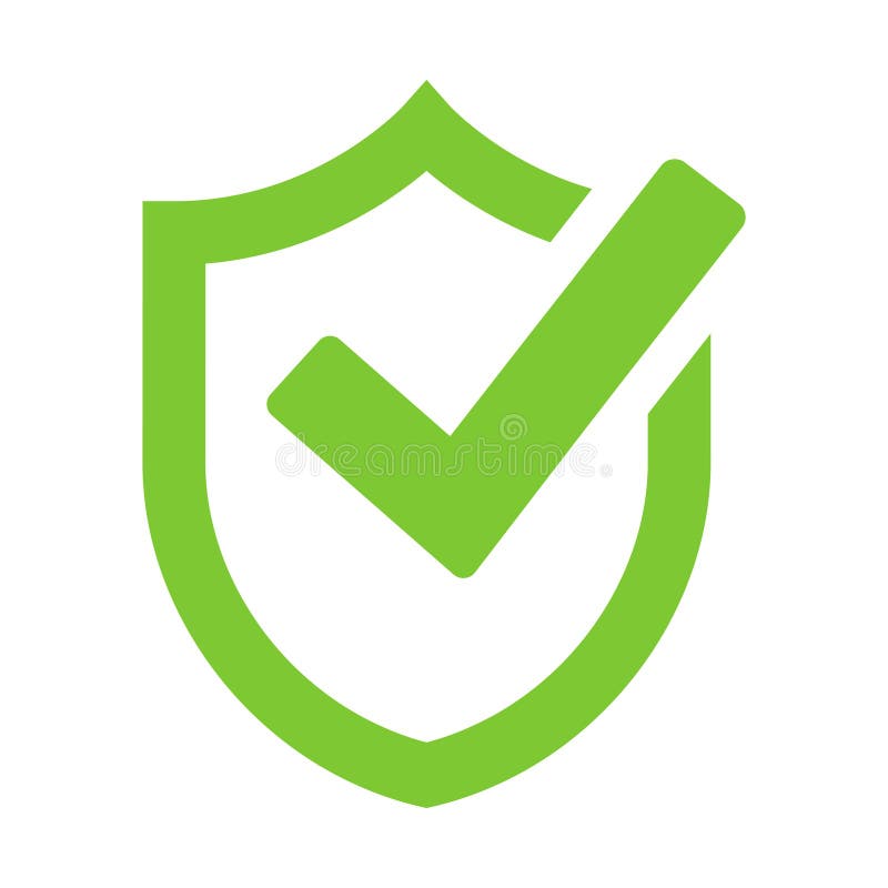 Green Shield Security Tick Icon Stock Vector - Illustration of check ...