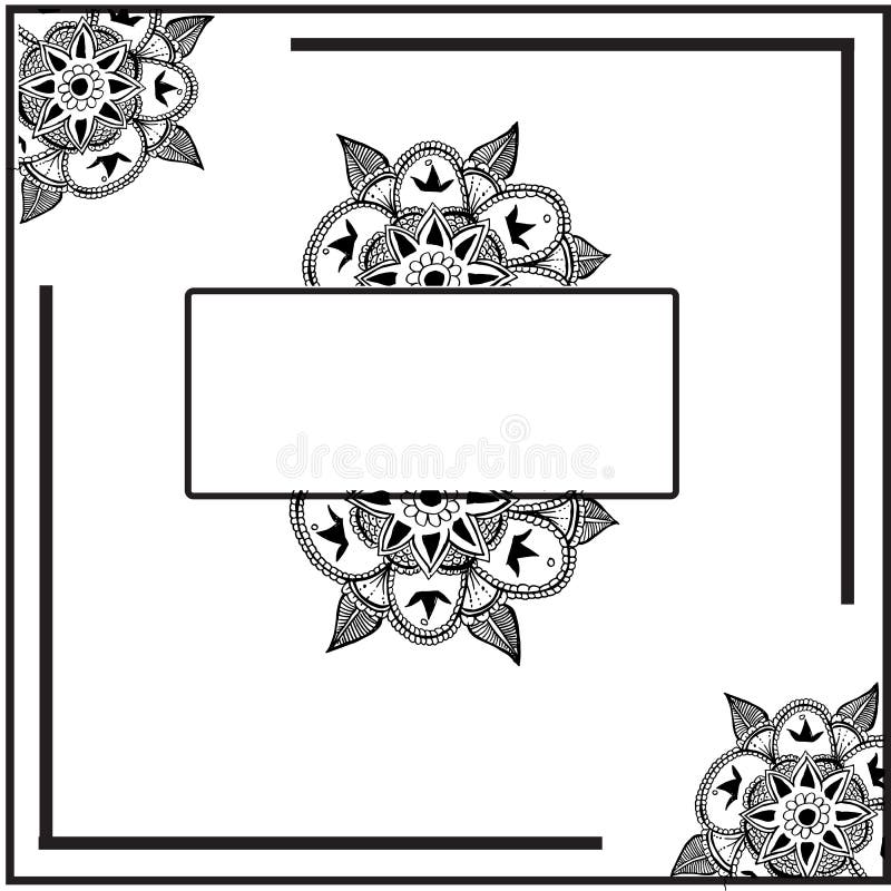 Vector Illustration Greeting Card with Flower Frame Stock Vector ...