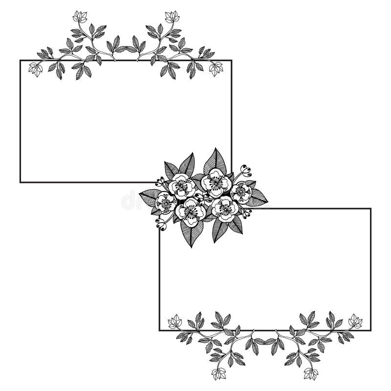 Vector Illustration Greeting Card with Very Beautiful Wreath Frames ...