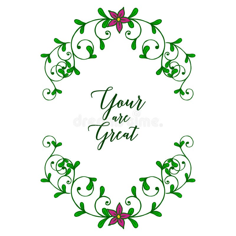 Vector Illustration Greeting Card Your are Great with Abstract Leaf ...