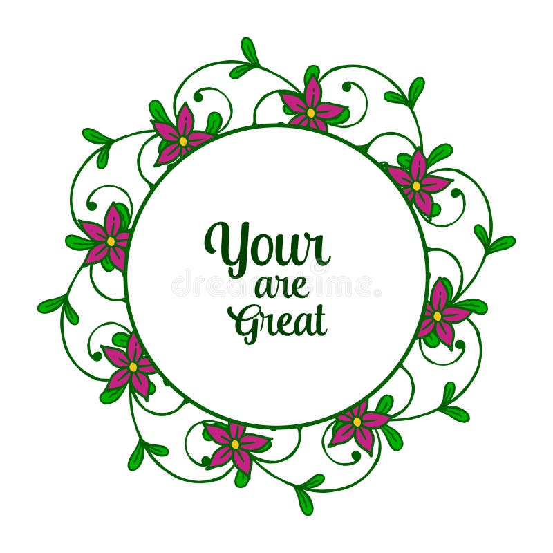 Vector Illustration Greeting Card Your are Great with Abstract Leaf ...