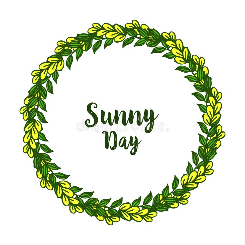 Vector Illustration Greeting Template Sunny Day with Leaf Flower Frame ...