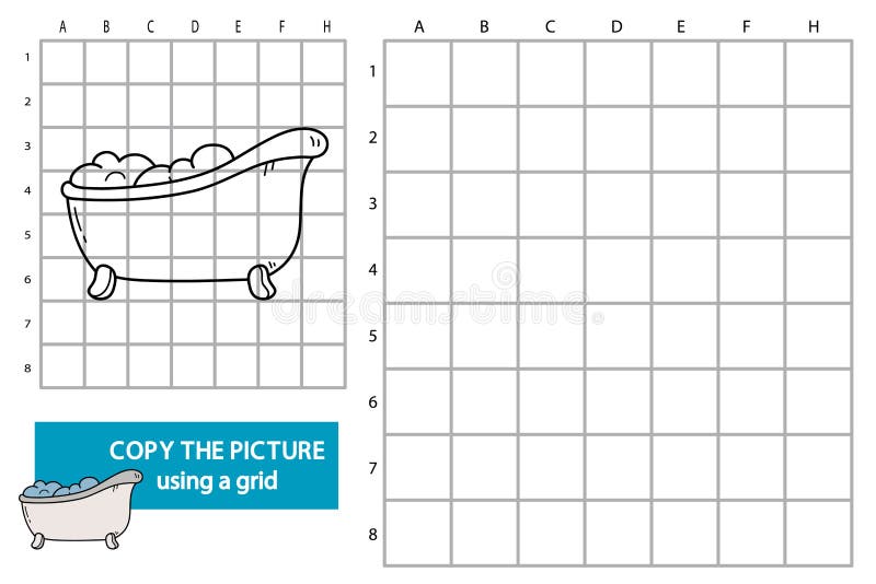 Bath grid copy picture stock vector. Illustration of contour - 239001630