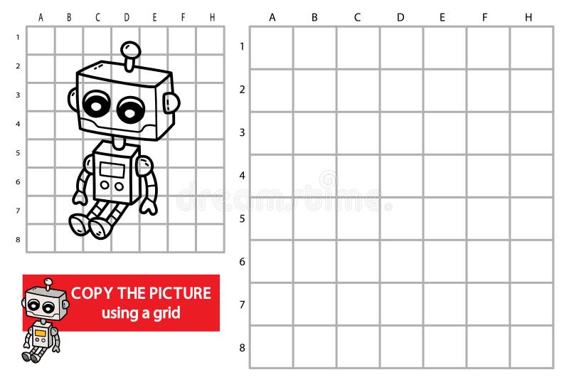 Robot grid copy picture stock vector. Illustration of grid - 239001531