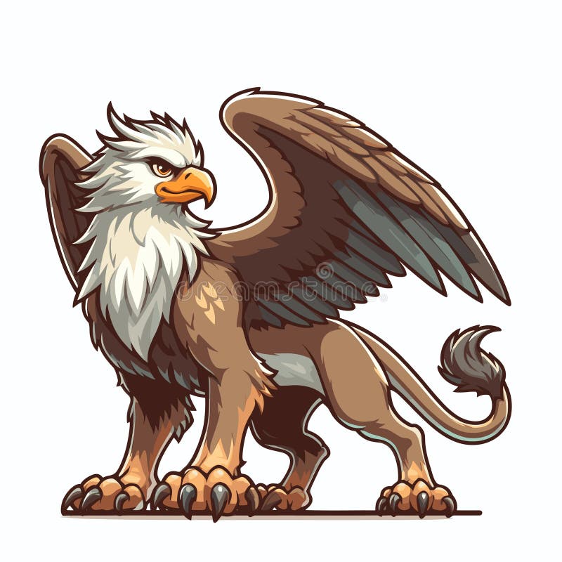 Vector Illustration Griffin Mythology Pose Stock Vector - Illustration ...