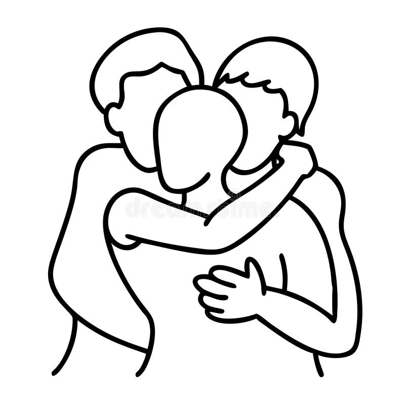 Vector Illustration Group Hug Symbolizing Friendship Love Support Unity ...