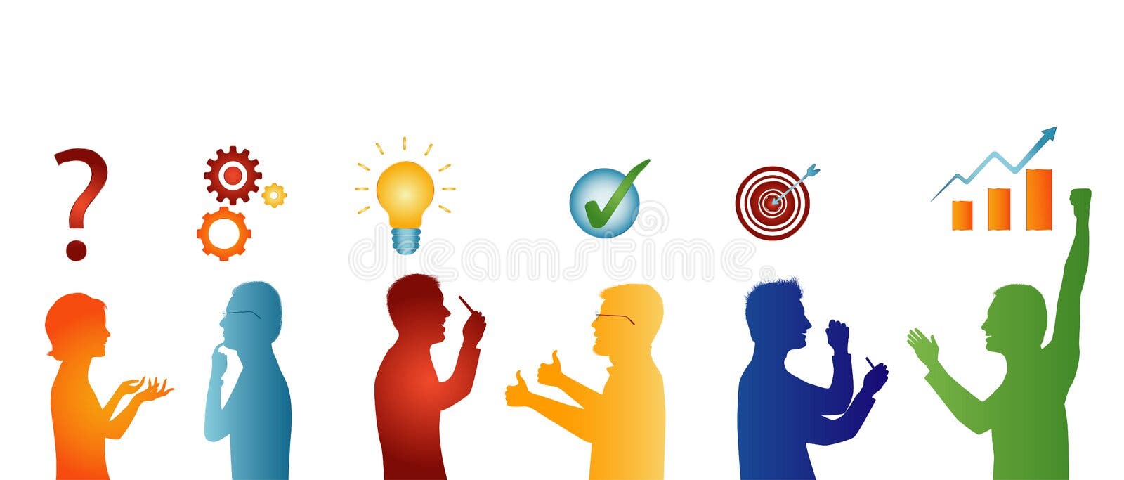 Problem Solving Flat Cartoon Vector Illustration in White Background ...