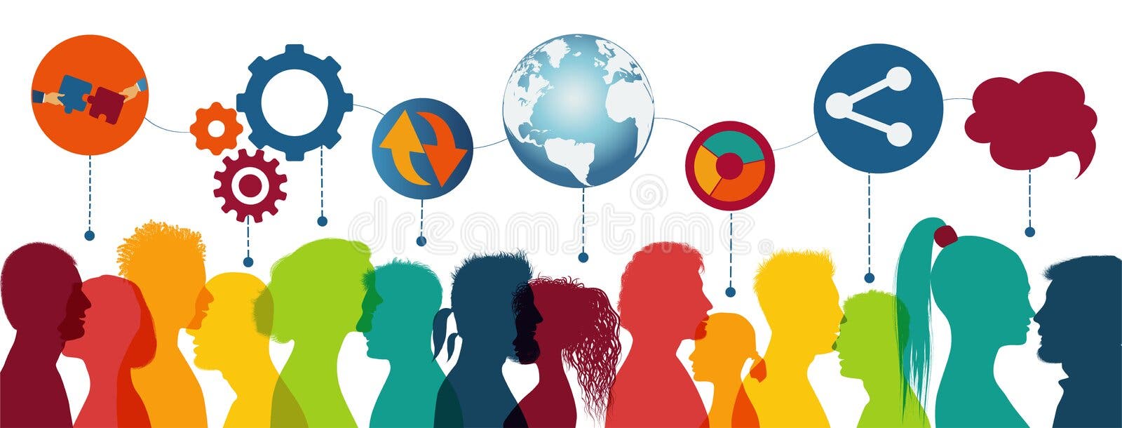 Group People Sharing Ideas Stock Illustrations – 1,672 Group People ...