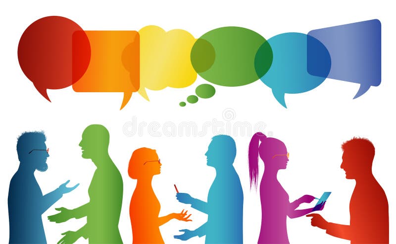 Crowd Talking. Communication between Group of People Who Talk ...