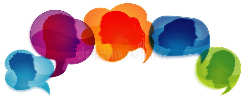 Talk in Social Networks or Community. Speech Bubble. Communicate Group ...