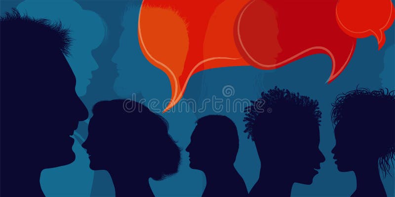 Multicultural Population.Crowd People Talking.Diversity People.Many ...