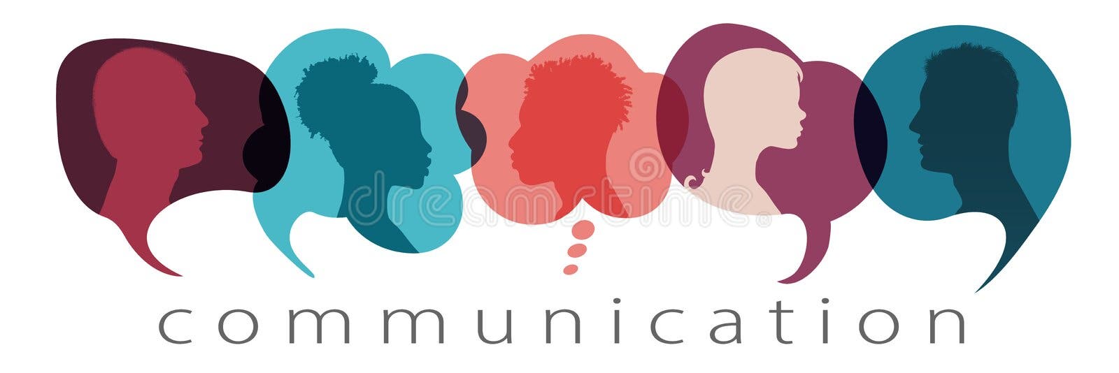 Speech Bubble with Multiethnic People. Communication and Social Network ...