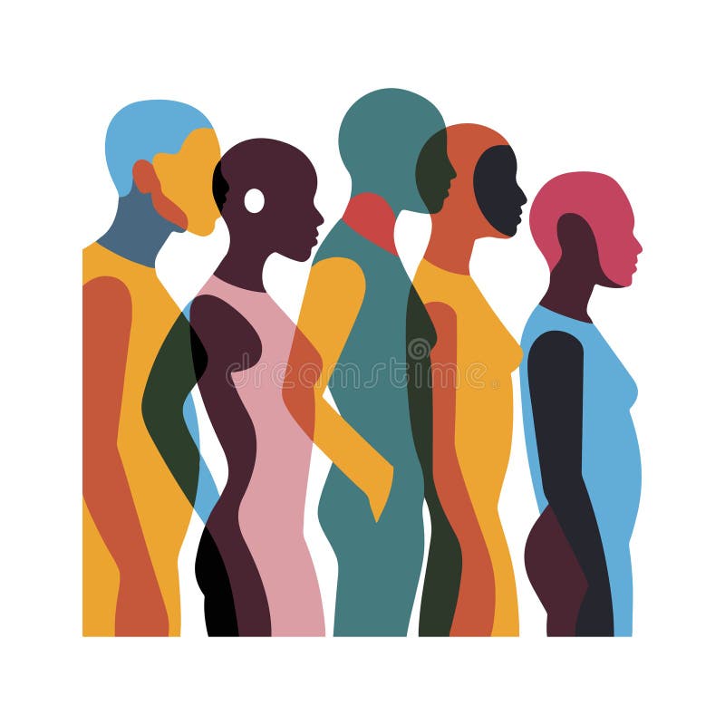 Vector Illustration of Group of Stylized People. Abstract Scheme, Which ...