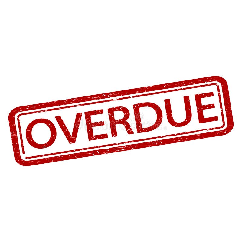 Vector Illustration of Grunge Red Overdue Stamp. Stock Vector ...
