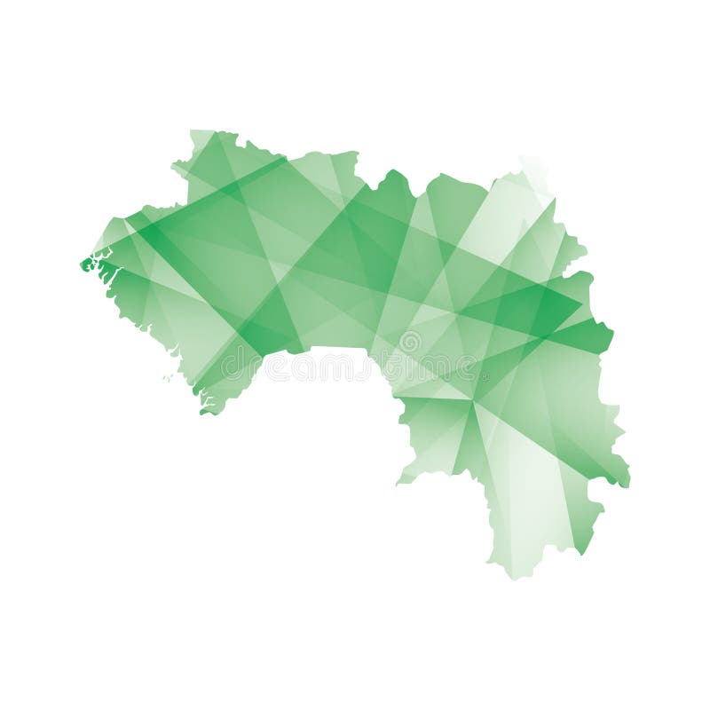 Vector Illustration of Guinea Map with Green Colored Geometric Shapes ... Vector Illustration of Guinea Map with Green Colored Geometric Shapes ...
