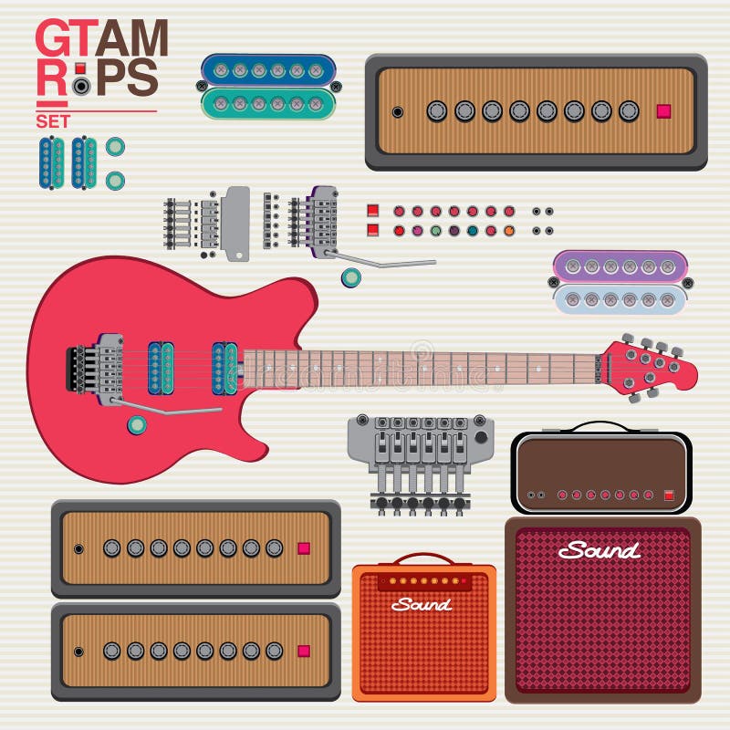 Vector Illustration Guitar and Amplifier for Pattern Stock Vector ...