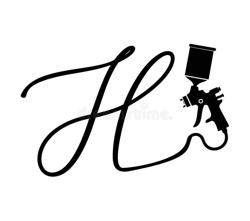 Gun Spray Paint Monogram Logo Initial Letter R Stock Vector ...