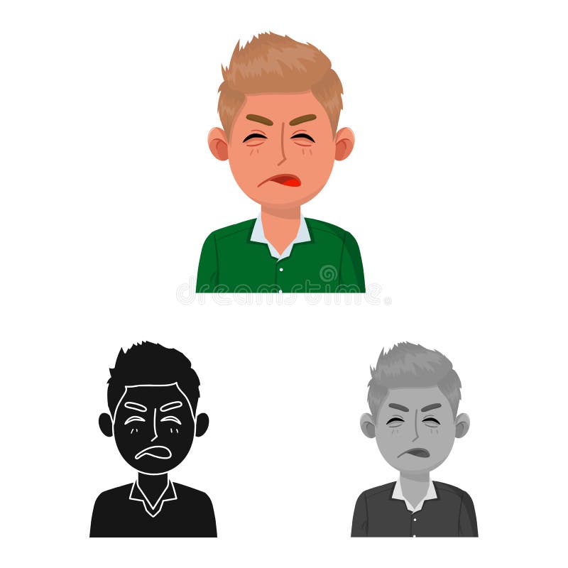 Vector Design of Guy and Contempt Icon. Collection of Guy and Surprised ...