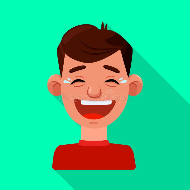 Emotion Guy Vector Line Illustration.Set Icon of Sad,laugh,cry Emotion ...