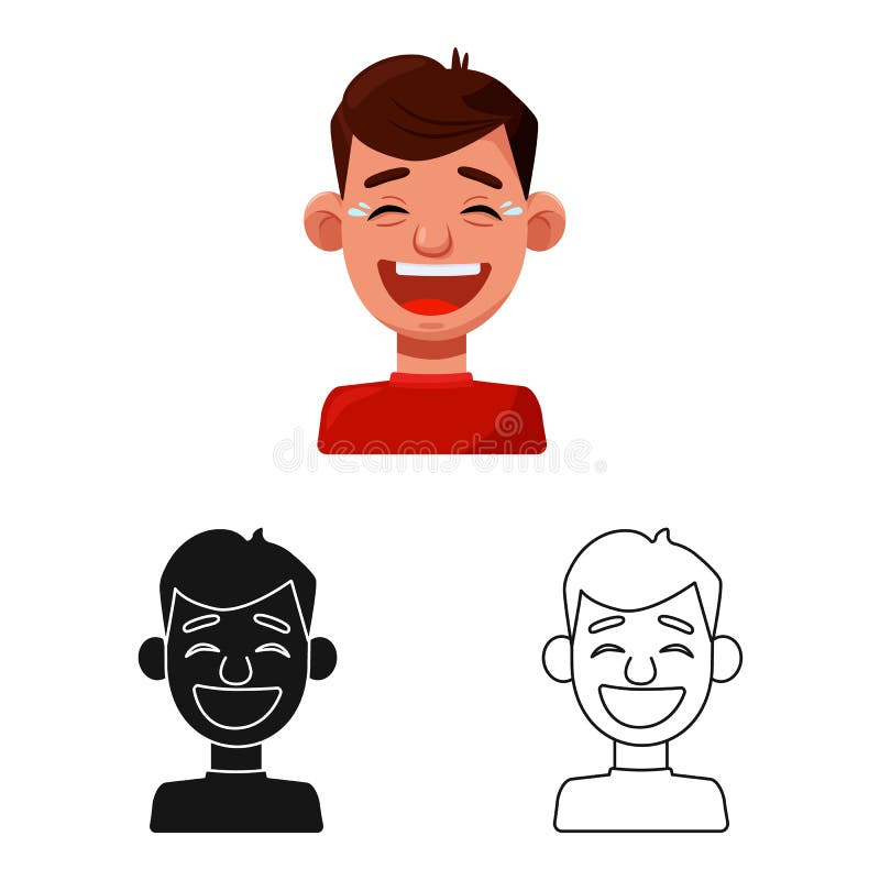 Vector Illustration of Guy and Laugh Logo. Set of Guy and Emotion Stock ...