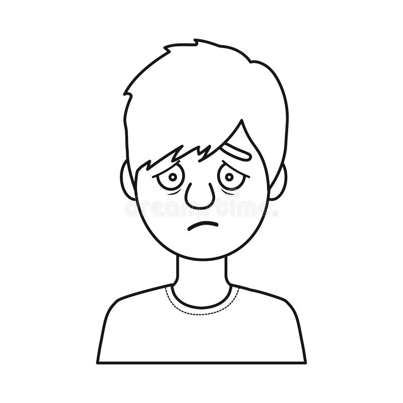 Vector Design of Guy and Sad Icon. Set of Guy and Expressing Stock ...