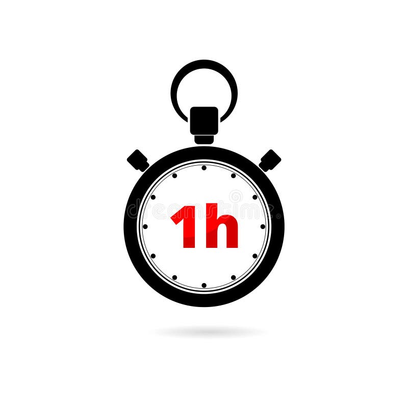 Simple Stopwatch Icon with Shadow Stock Vector - Illustration of ...