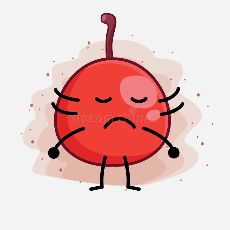 Hackberry Fruit Cute Character Illustration with Simple Face, Hands and ...