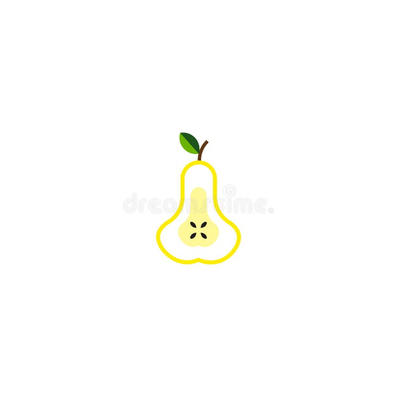 Vector Illustration of a Half Pear Icon on White Background Stock ...